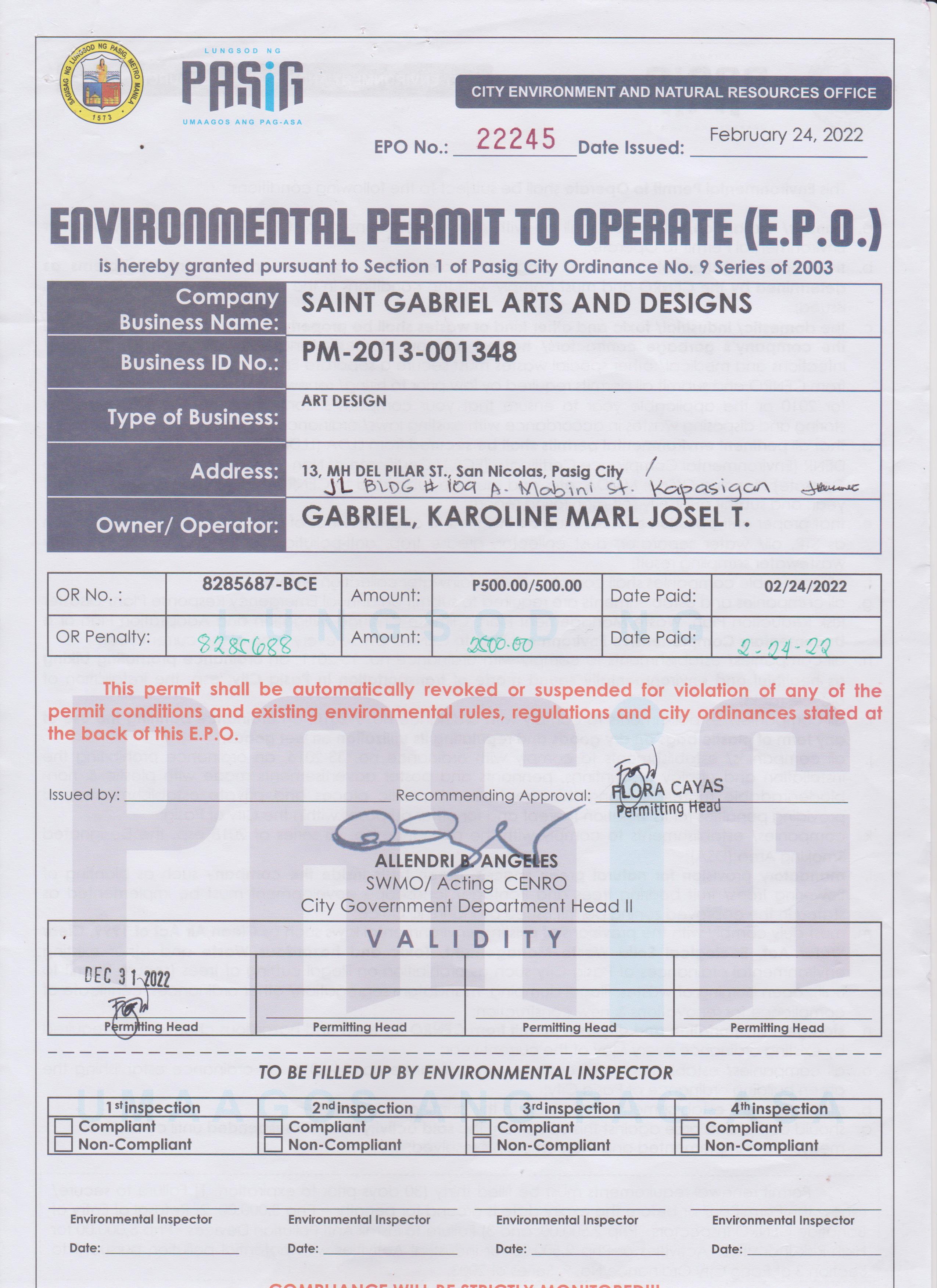 Business Permits – Architect Mayora